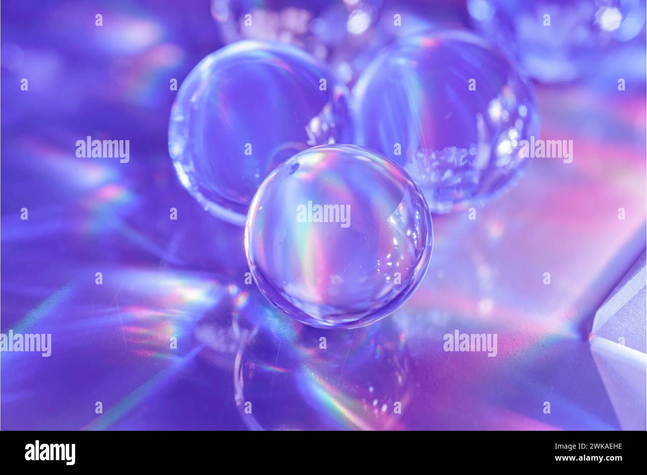 Abstract Crystal Spheres in Lavender Light Stock Photo - Alamy