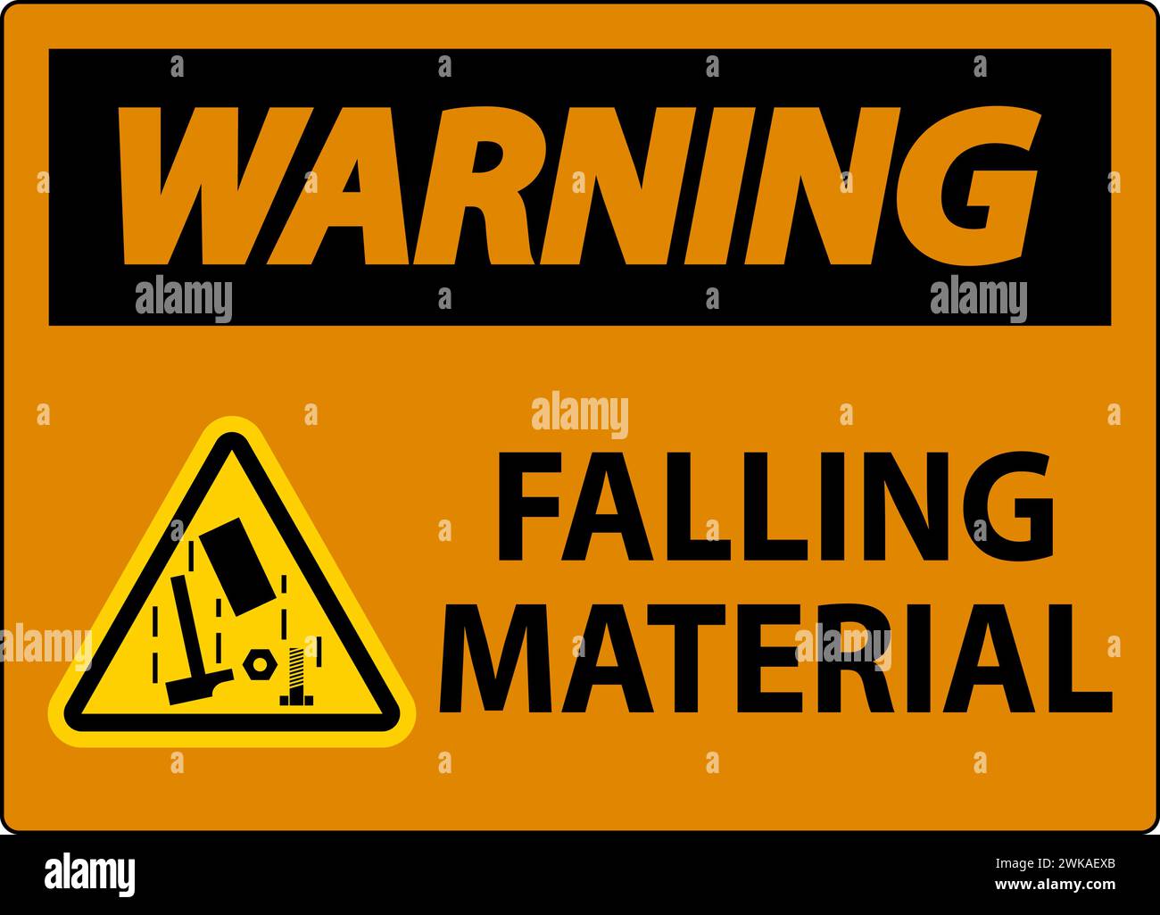 Warning Sign, Falling Material Stock Vector Image & Art - Alamy
