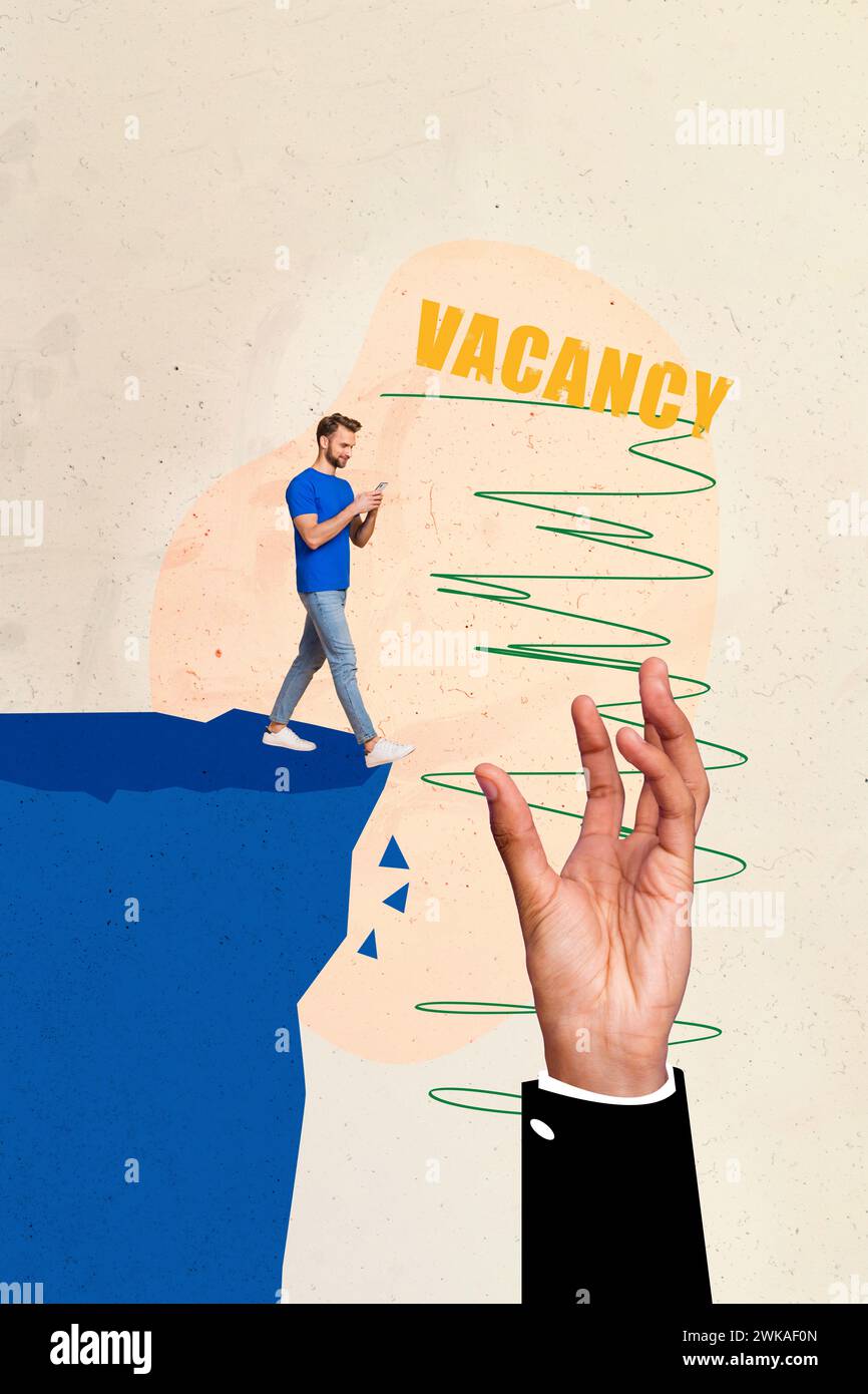 Creative collage picture illustration young attractive successful ...