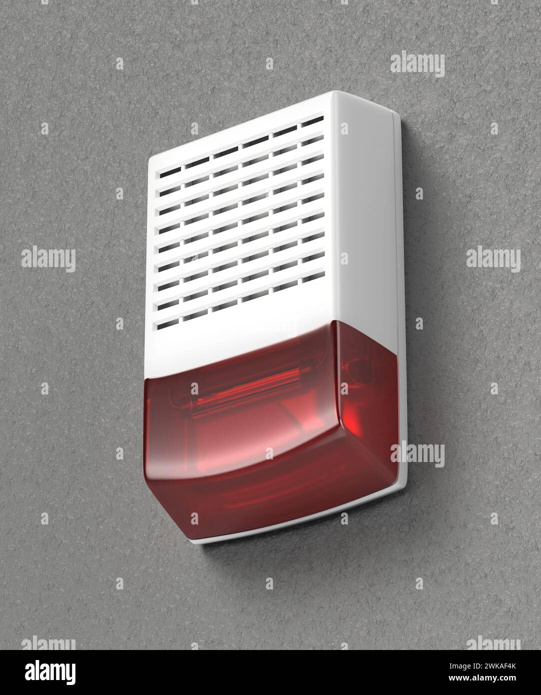 Alarm siren with flash light attached on a grey wall Stock Photo - Alamy
