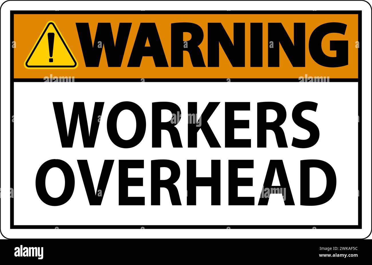 Warning Falling Debris Sign, Workers Overhead Falling Objects Stock ...