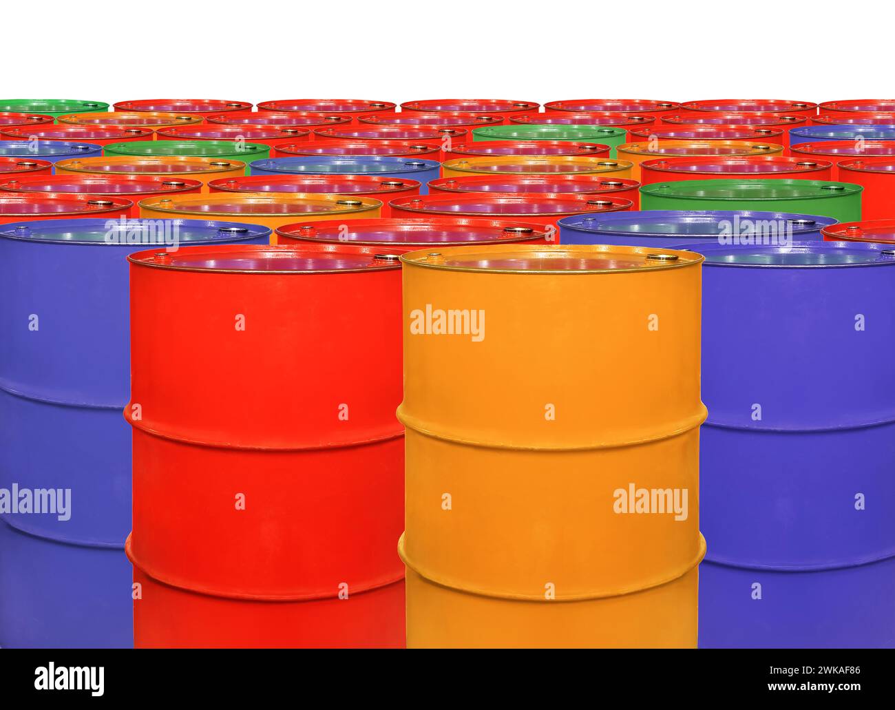 multi-colored barrel of red color isolated on a white background Stock ...