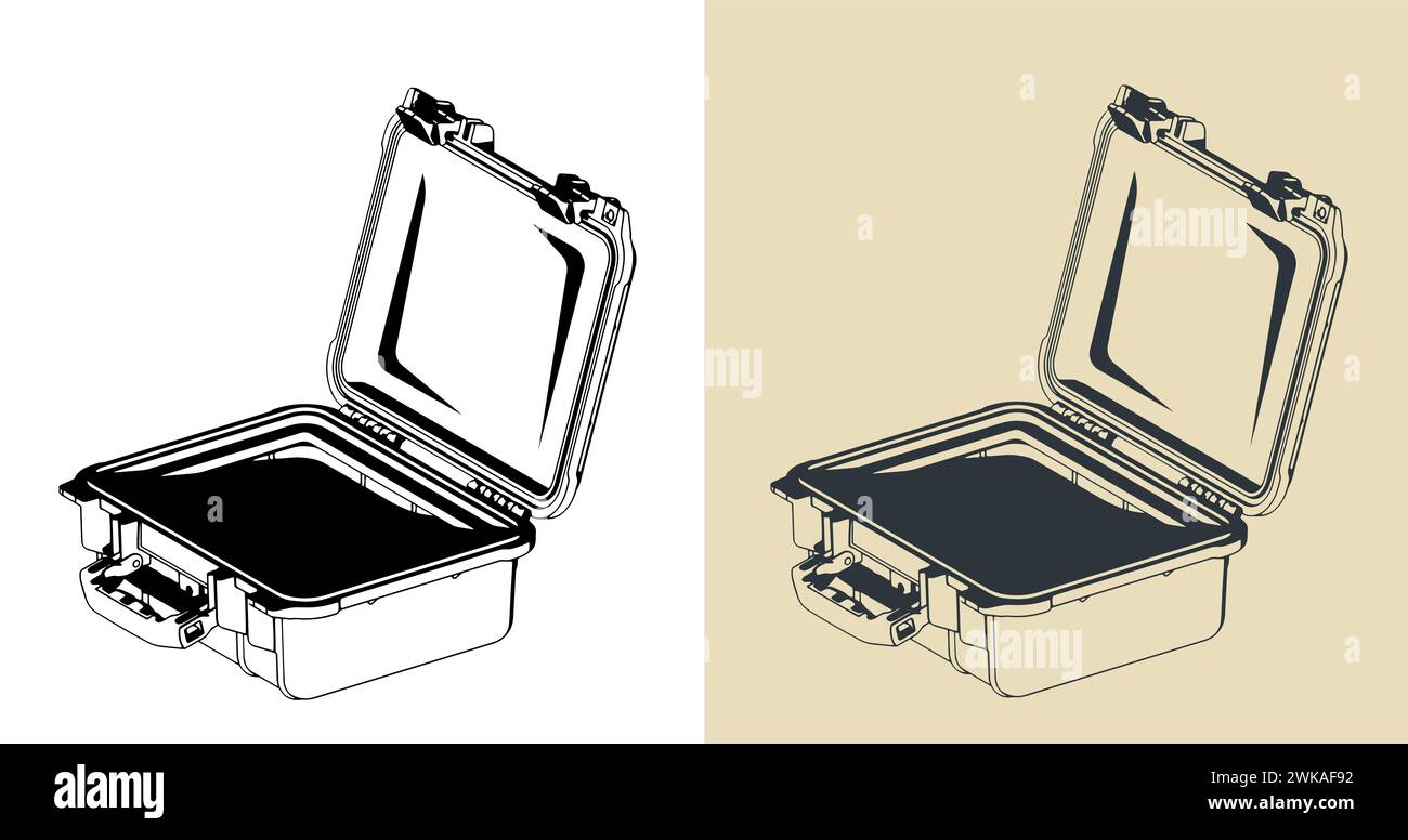 Stylized vector illustrations of a rugged shockproof case Stock Vector ...