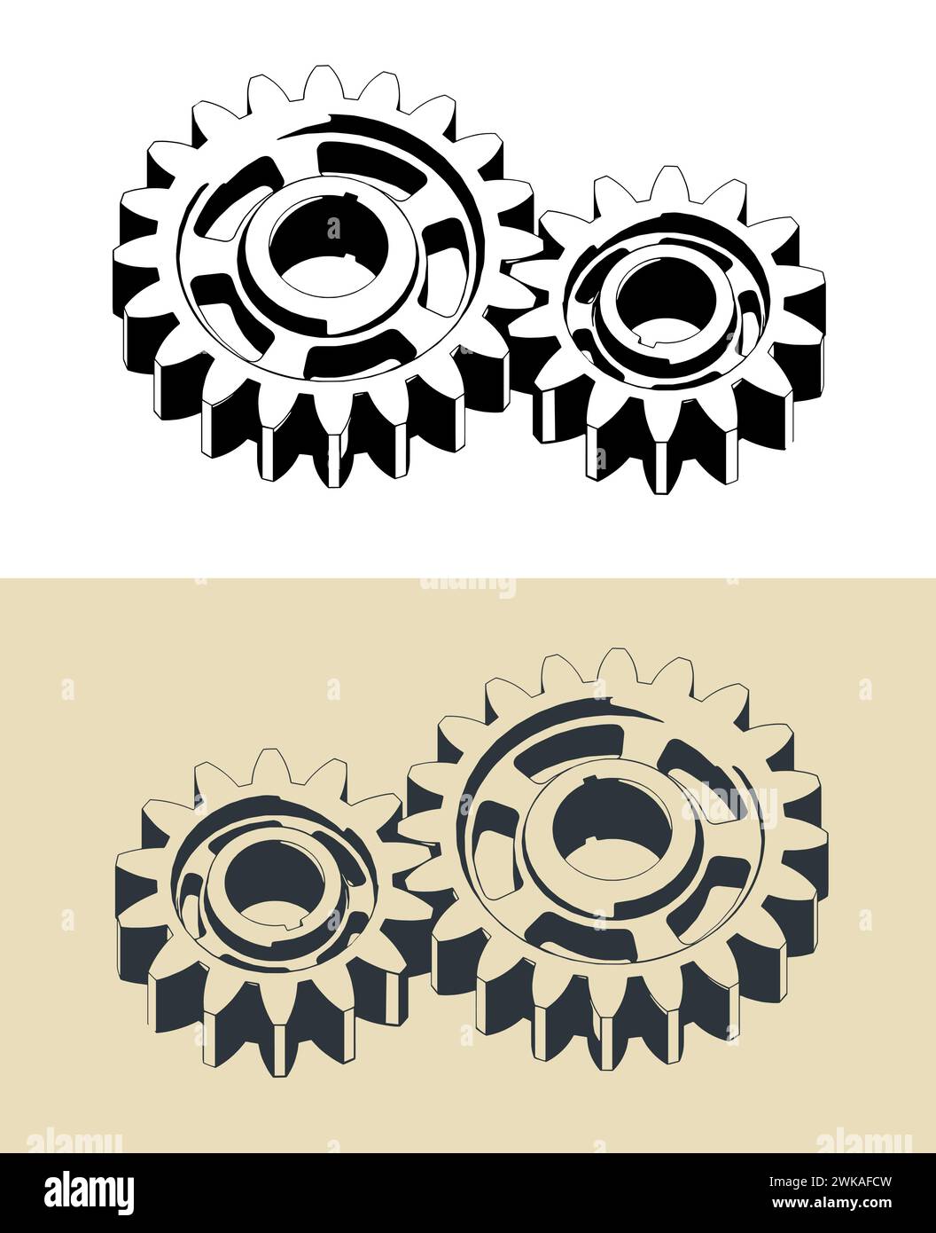Stylized vector illustration of gears Stock Vector Image & Art - Alamy