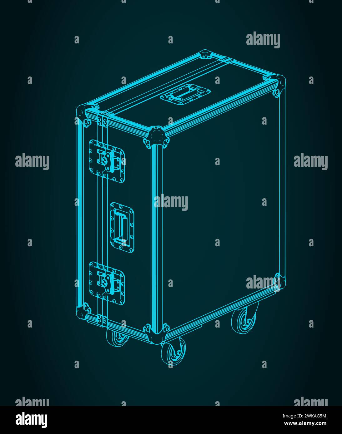 Stylized vector illustration of isometric blueprint of rolling road ...