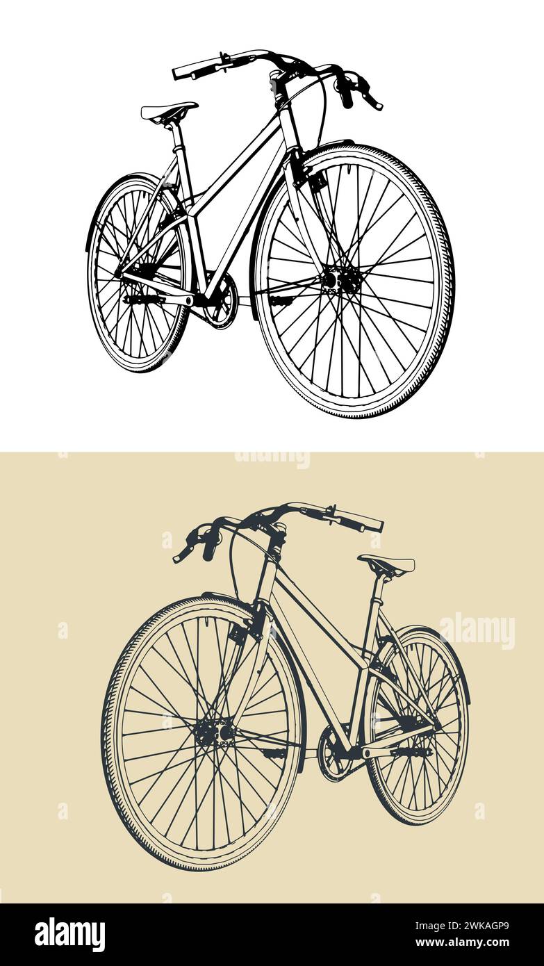 Vector illustrations of a classic bicycle Stock Vector Image & Art - Alamy