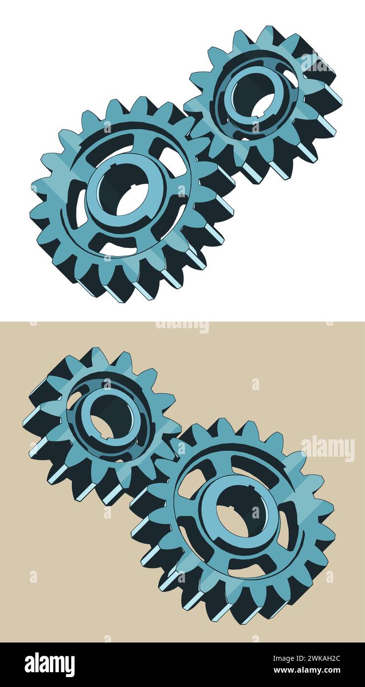 Stylized vector illustrations of gears Stock Vector Image & Art - Alamy