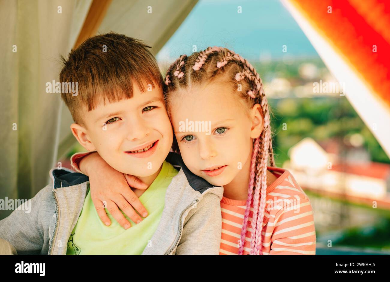 Sister brother relationships. Kids playing outdoor. Summer camping ...