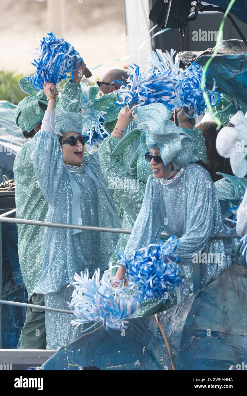 Viareggio, Italy, February 18th 2024 - The parade of allegorical floats ...