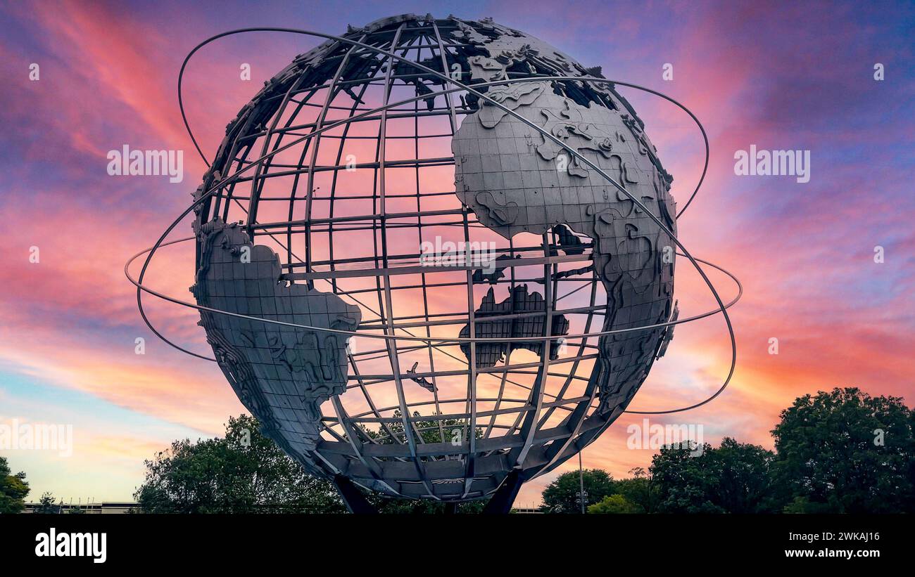 New York, USA; January 4, 2024: The unisphere of the well-known ...