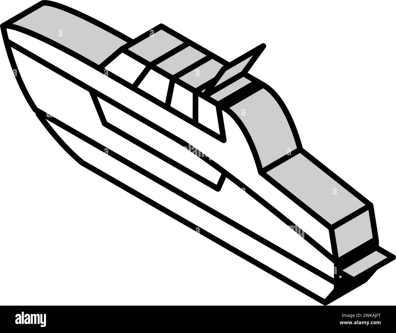 cabin cruiser boat isometric icon vector illustration Stock Vector ...