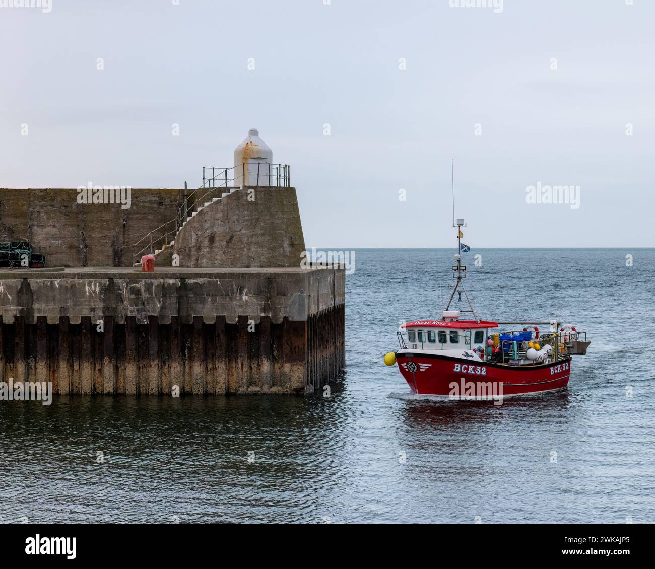 19 February 2024. Findochty Harbour,Moray,Scotland. This is the Ocean ...