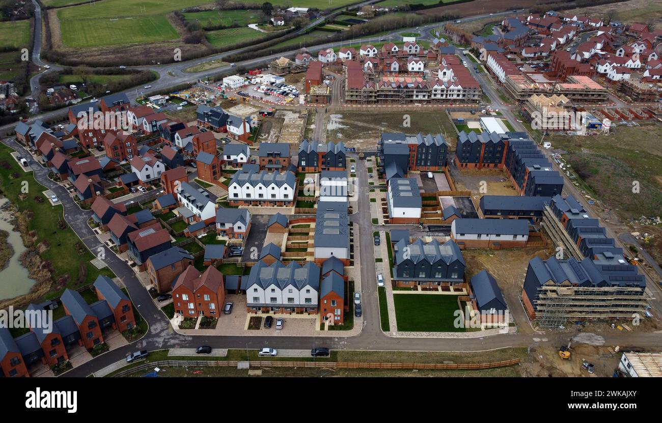 A view of a new housing development being built in Ashford, Kent ...