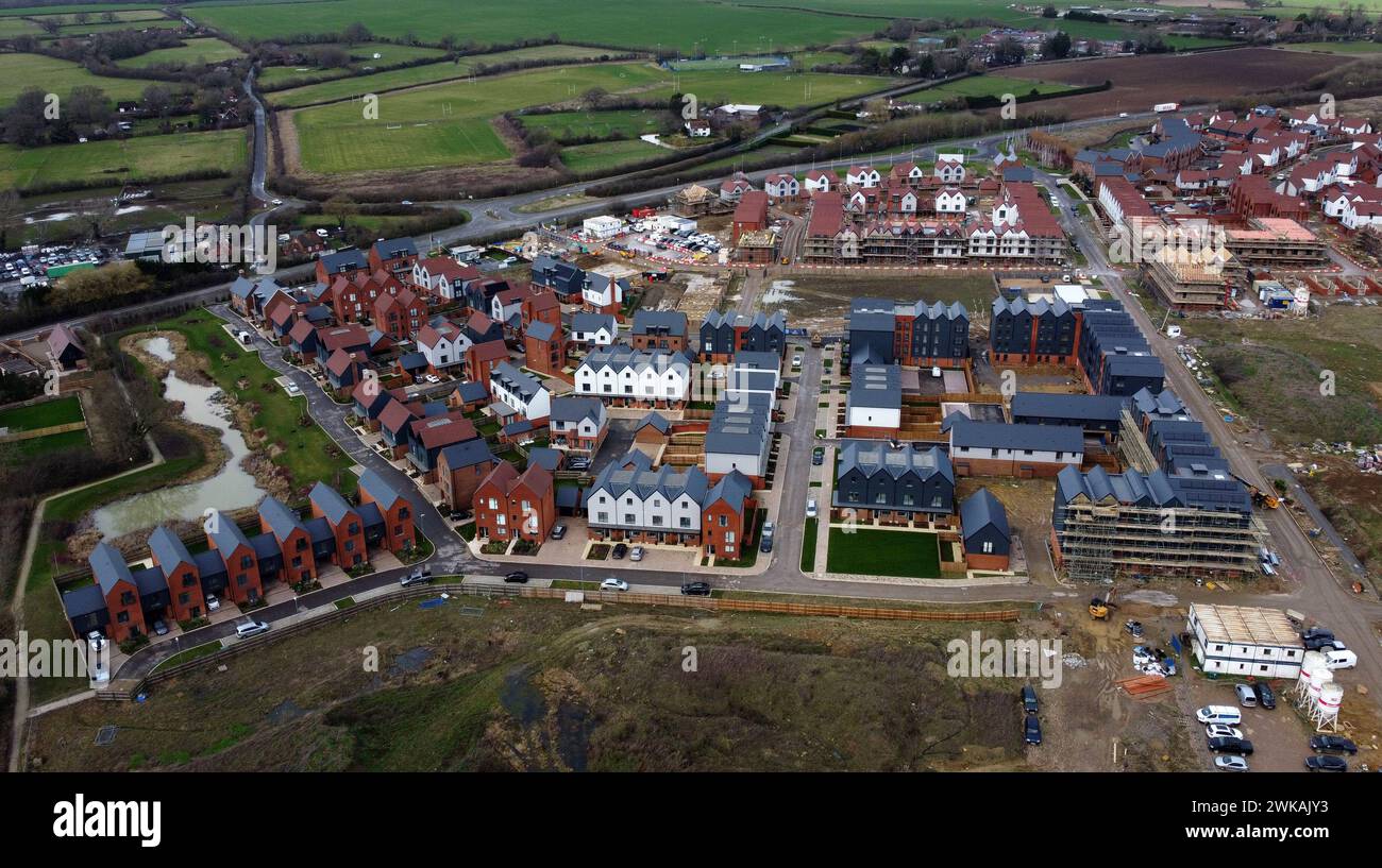 A view of a new housing development being built in Ashford, Kent ...