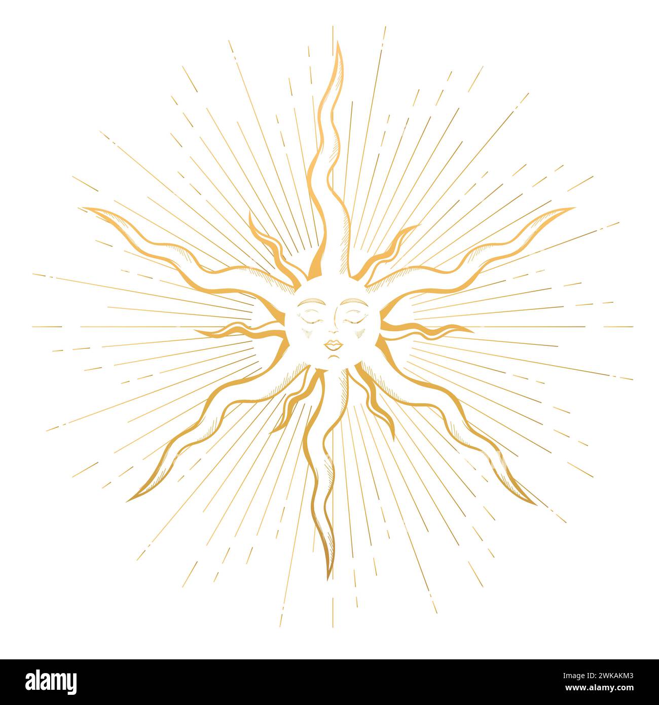 Golden star. Hand drawn celestial symbol. Vector illustration Stock ...