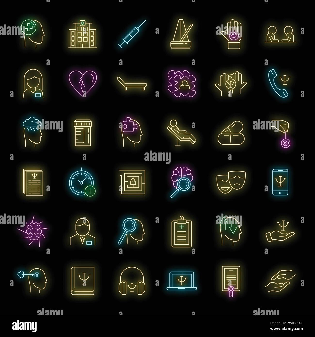 Supporting mental health icons set. Outline set of Supporting mental ...