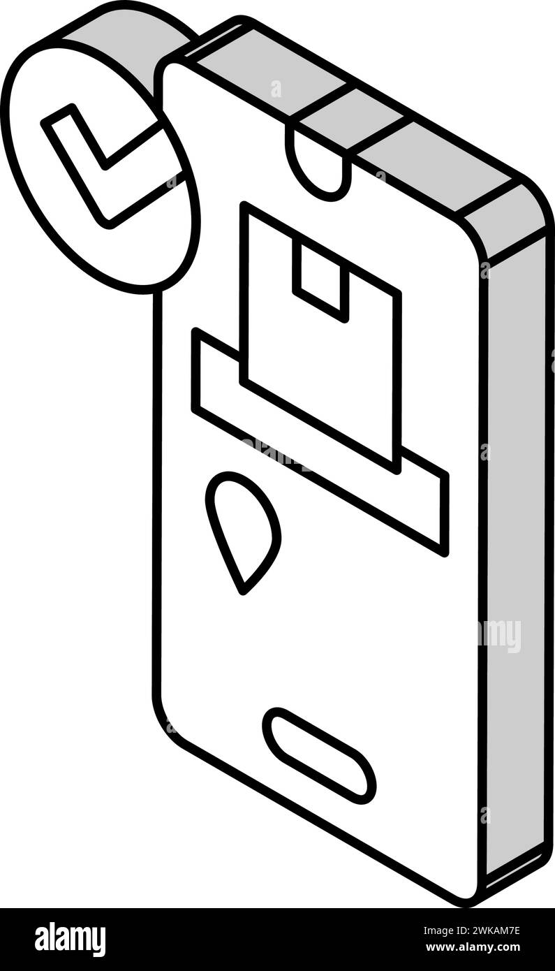check status phone app isometric icon vector illustration Stock Vector ...