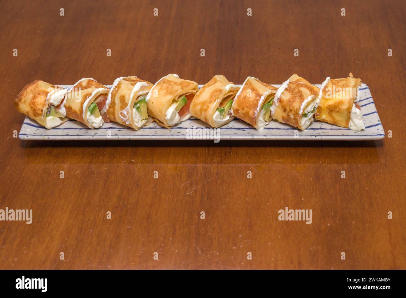 Suchi in wood table - sea food Stock Photo - Alamy