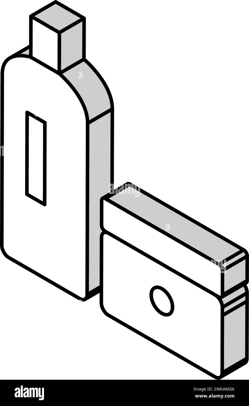 perm and hair straightener packages isometric icon vector illustration ...
