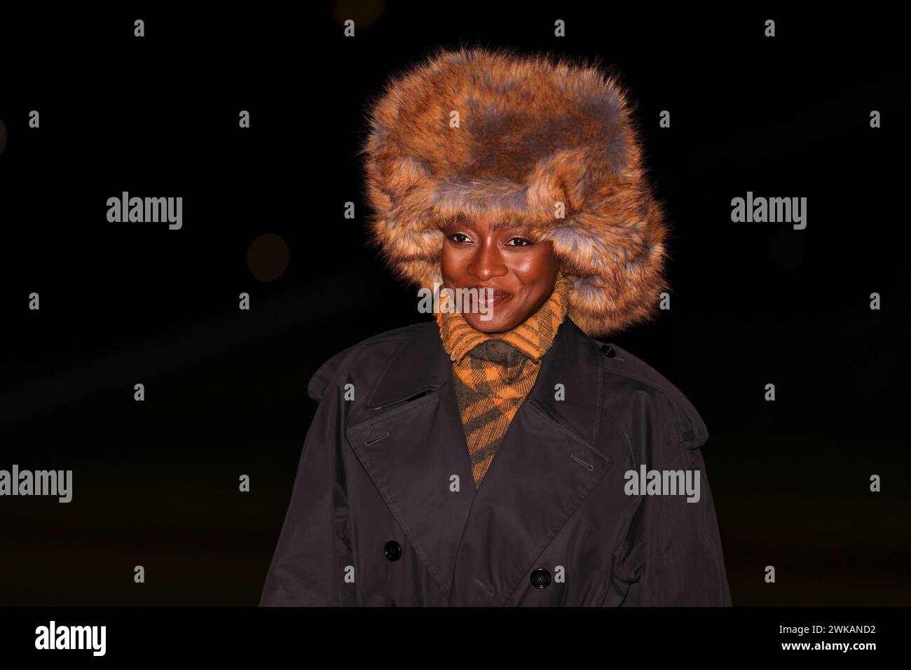 Little Simz poses for photographers upon arrival at the Burberry Winter ...