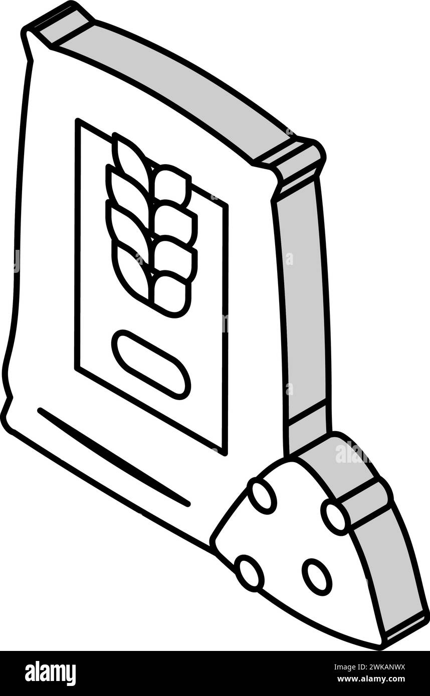 whole grain flour packaging isometric icon vector illustration Stock ...