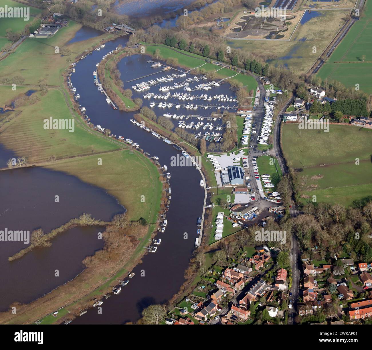 aerial view of York Marina at Naburn, York, North Yorkshire Stock Photo ...