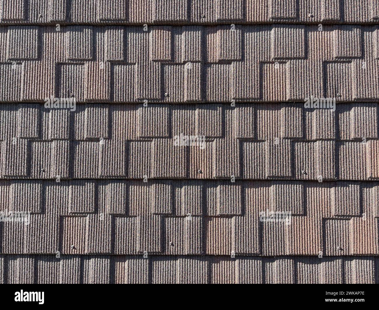 Texture of voluminous composite shingles with asymmetrical shape Stock ...