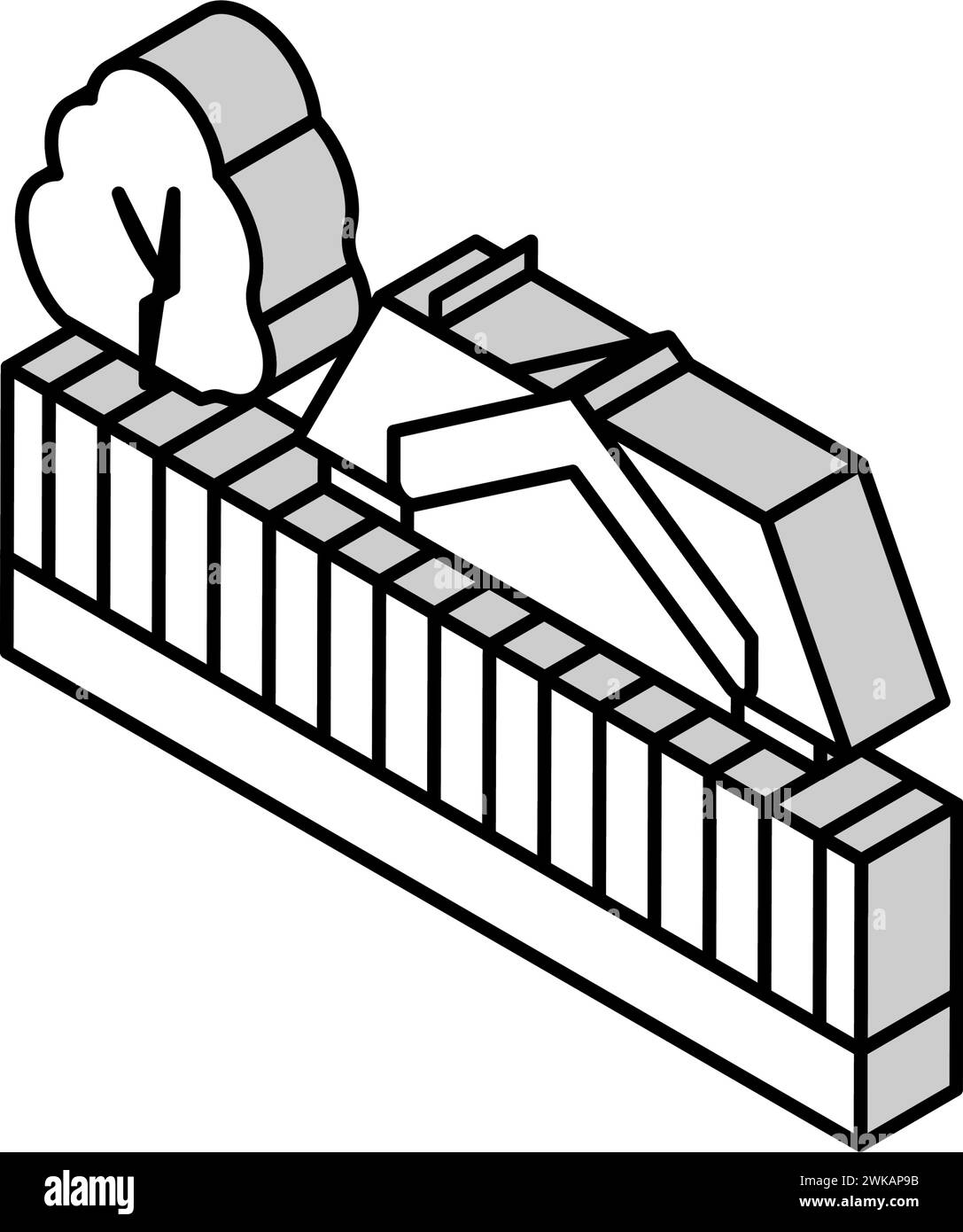 Private garden apartment building Cut Out Stock Images & Pictures - Alamy