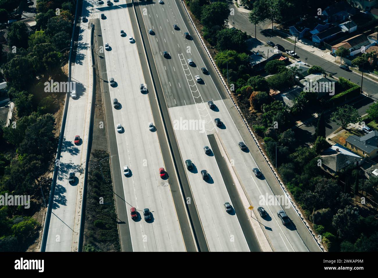 aerial view of Los Angeles with busy freeway . High quality photo Stock ...