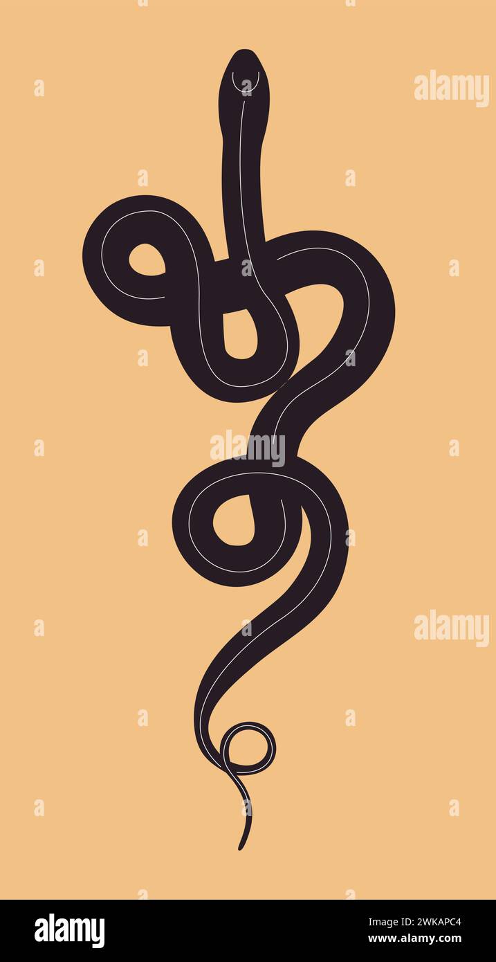 Beautiful shape of snake silhouette. Isolated vector illustration Stock ...
