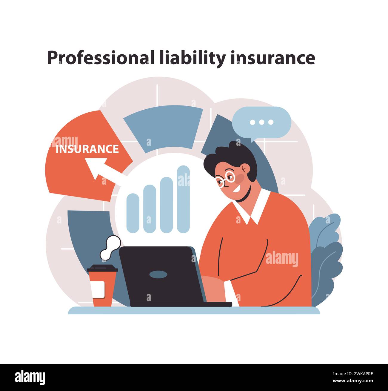 Professional liability insurance concept. Specialist manages risk with ...