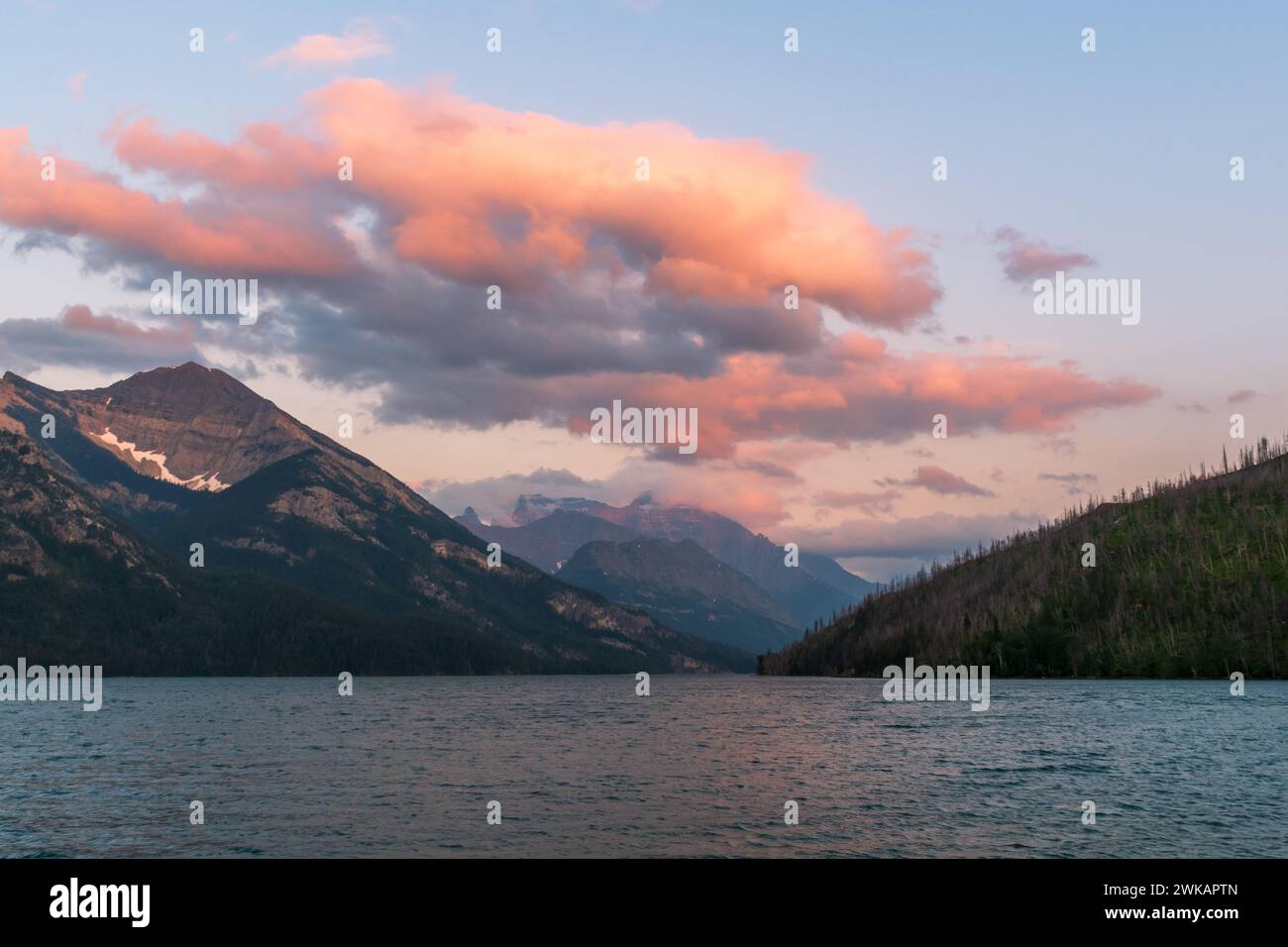 Amazing Sunset, Upper Waterton Lake, Waterton Lakes National Park ...