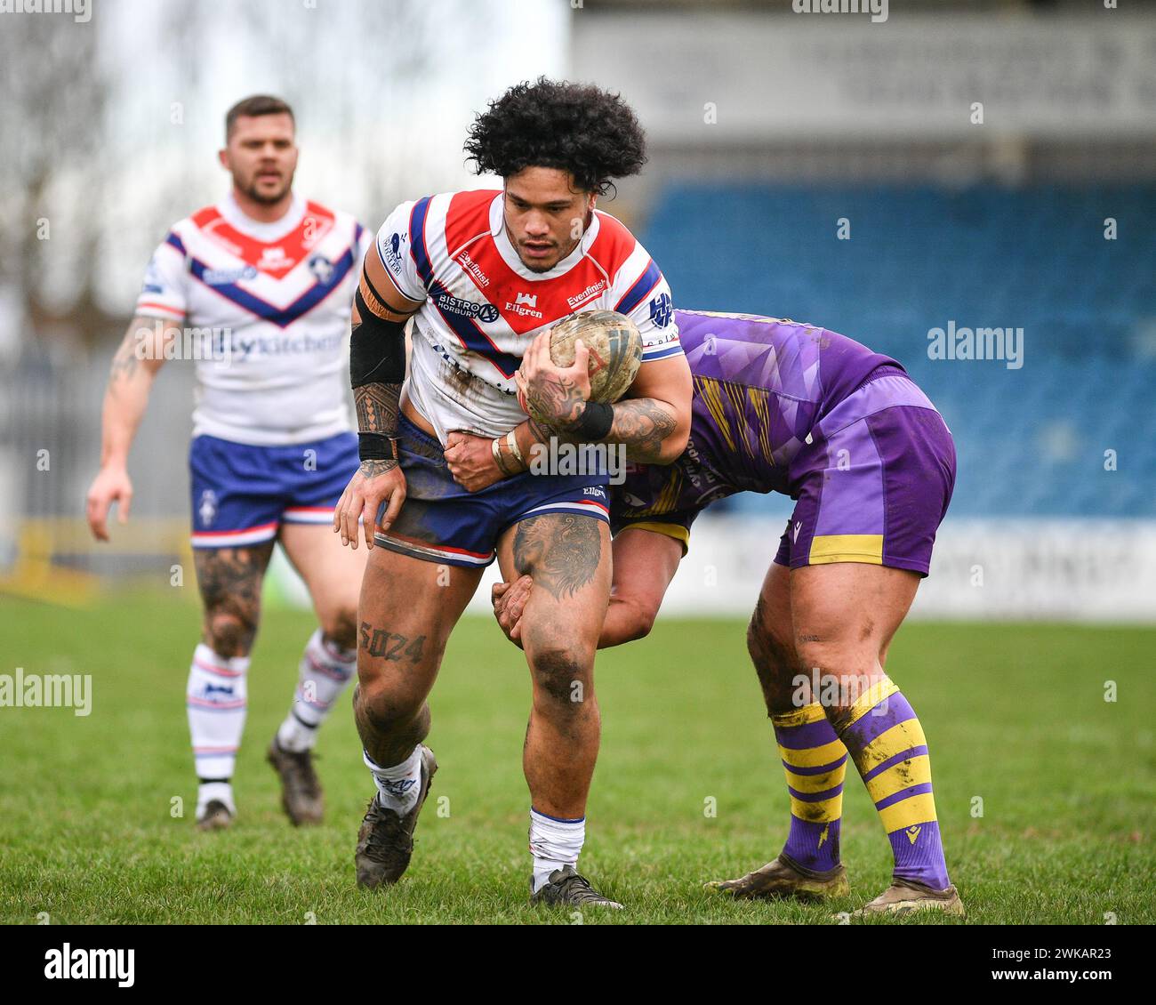 Featherstone, England - 18th February 2024 - Wakefield Trinity's Renouf ...
