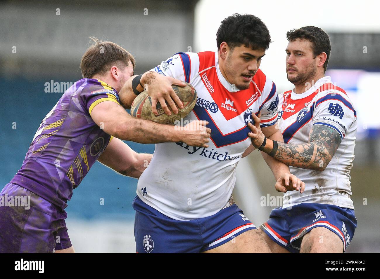 Featherstone, England - 18th February 2024 - Wakefield Trinity's Caleb ...