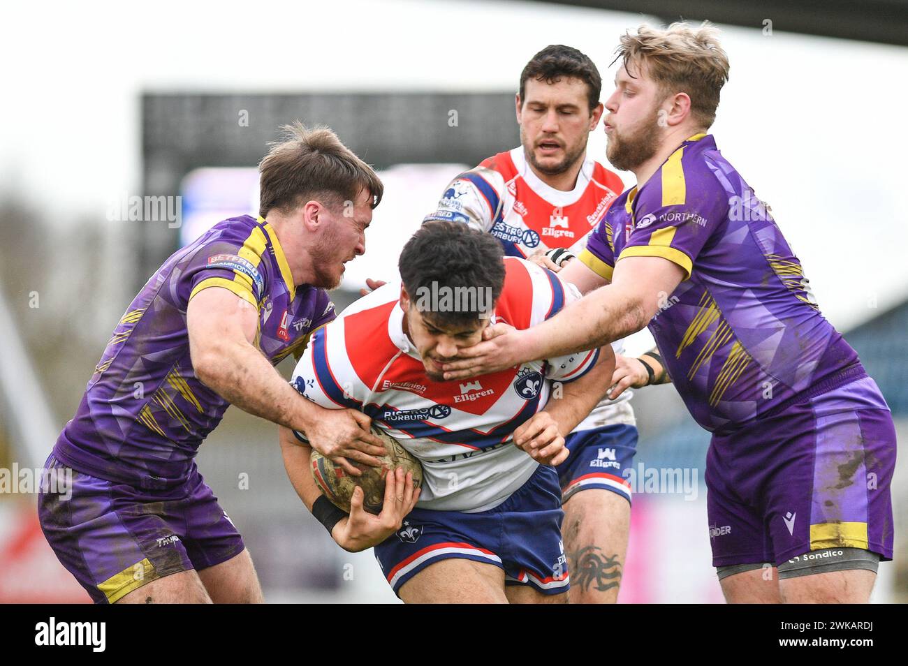 Featherstone, England - 18th February 2024 - Wakefield Trinity's Caleb ...