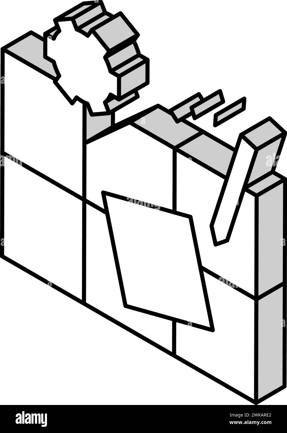 tile dismantling isometric icon vector illustration Stock Vector Image ...