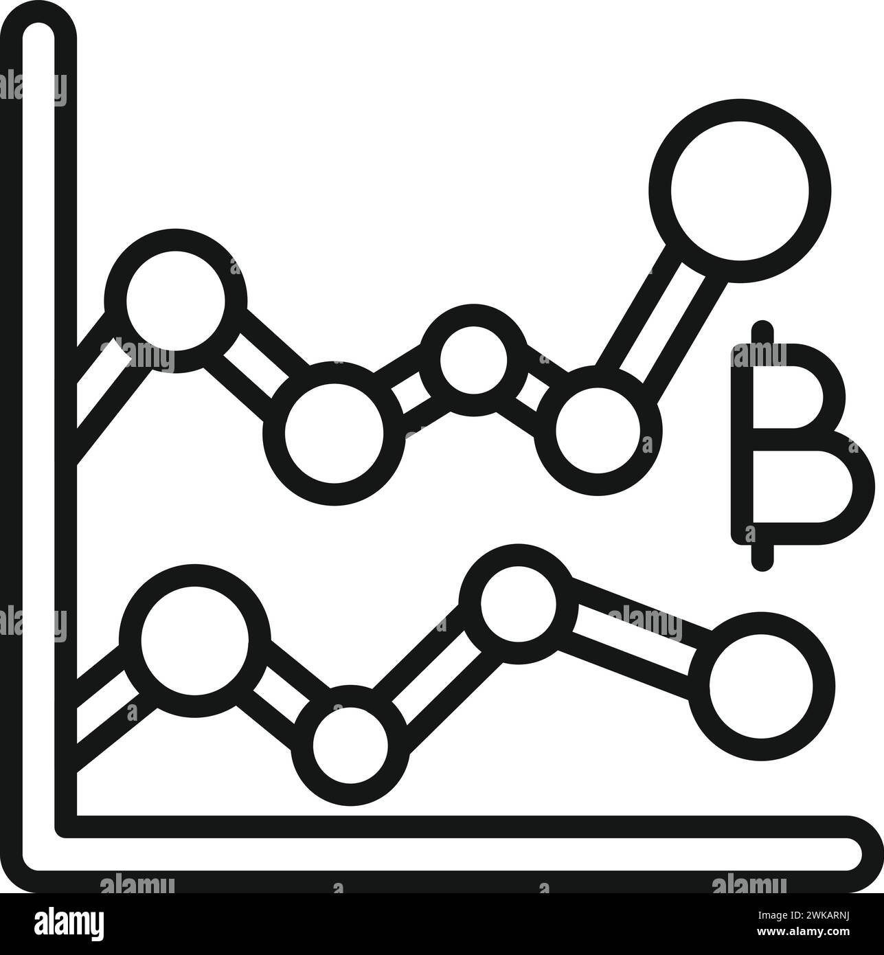 Graph online chart icon outline vector. Finance digital decline. Pay ...
