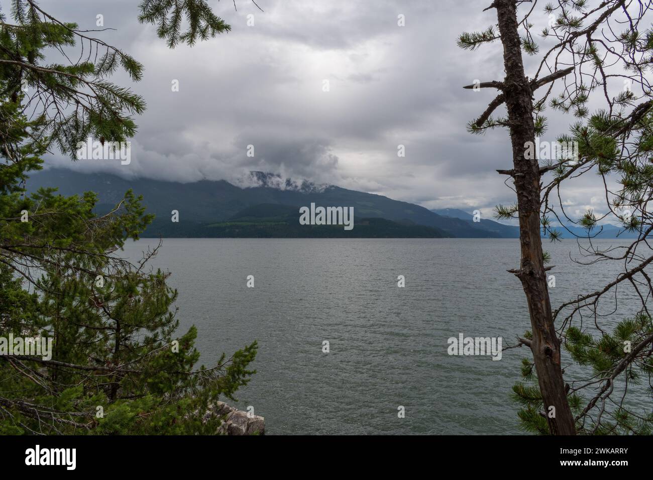 Cold Summer Morning, Upper Arrow Lake, British Columbia, BC Canada ...