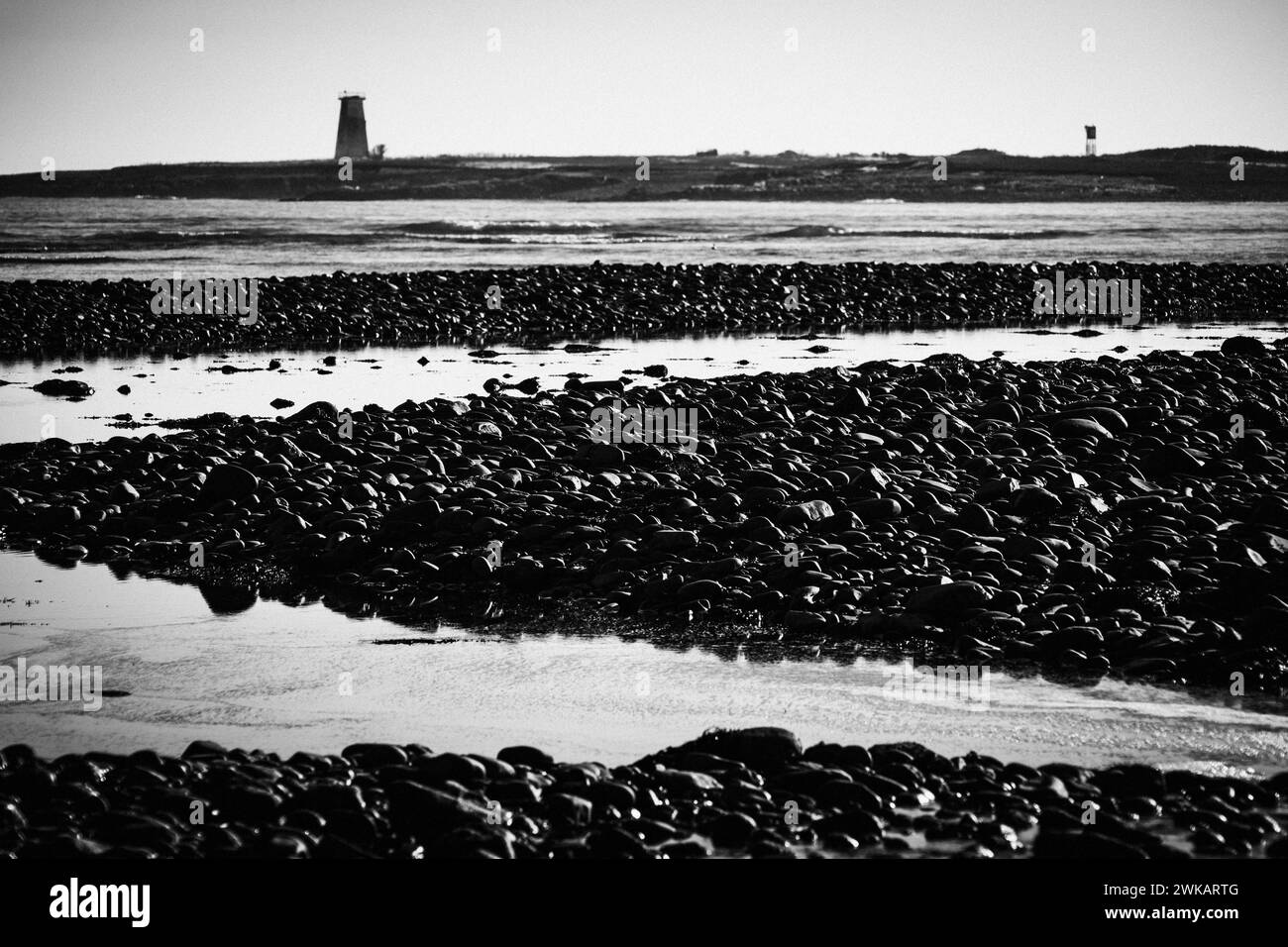 Devils Island off the coast of Nova Scotia as seen from a beach at ...