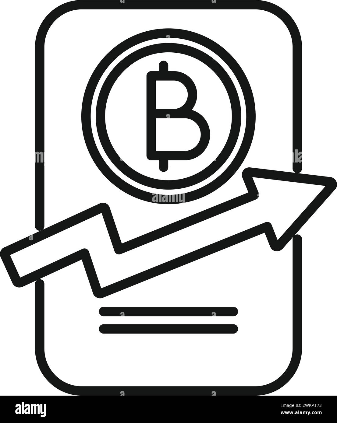 Crypto money icon outline vector. Payment money cash. Diagram gain ...