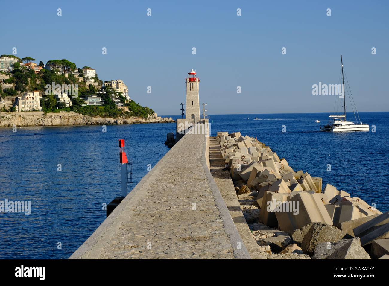 Lighthouse in Nice coast,French riviera Stock Photo - Alamy