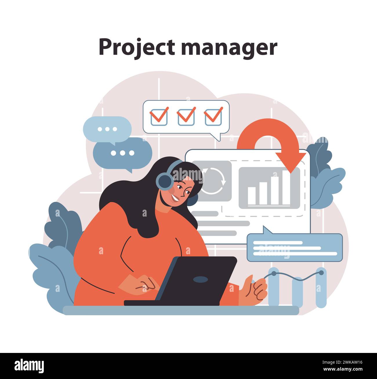 Project Manager at Work. Overseeing project timelines and deliverables ...