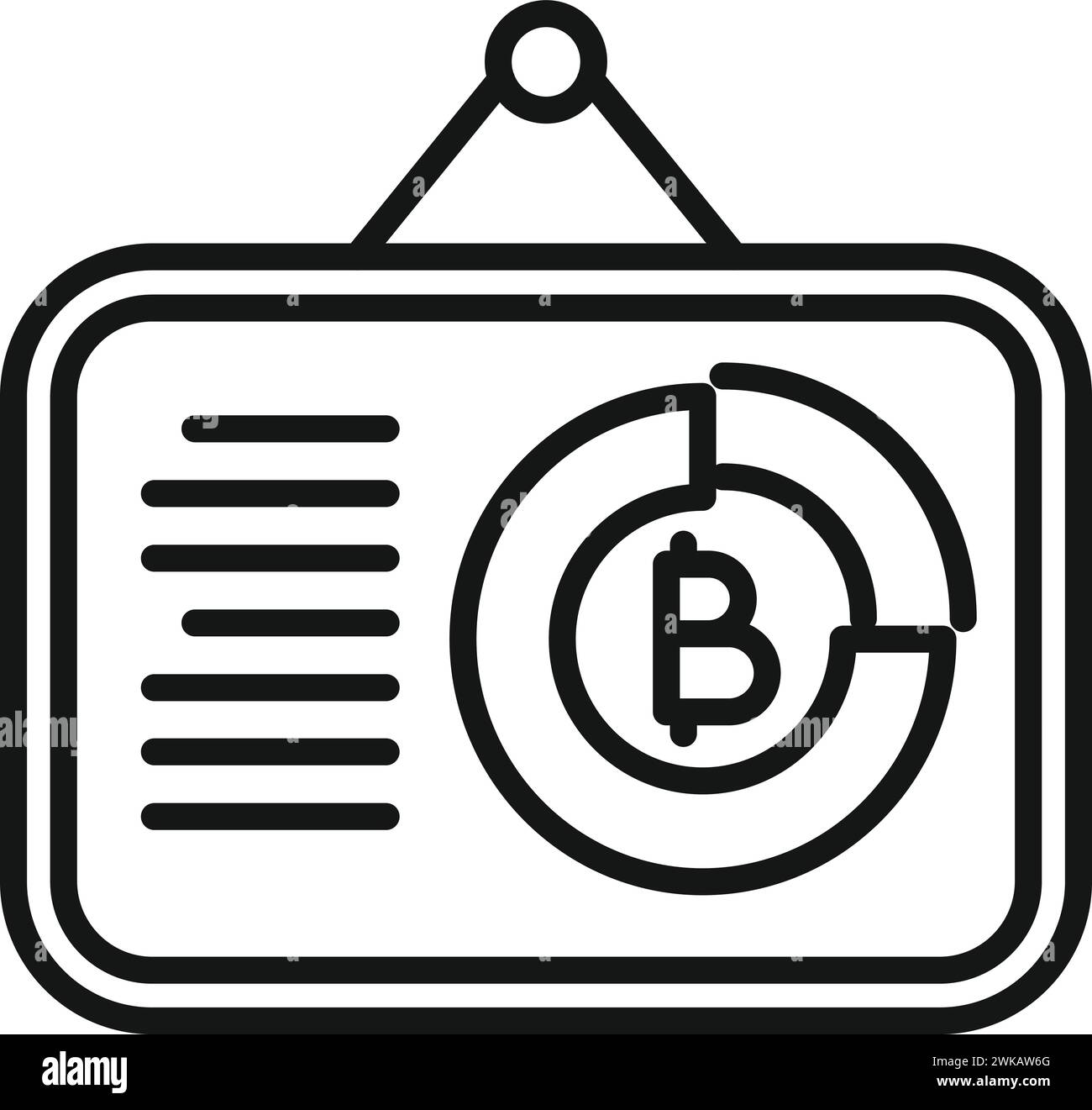 Bitcoin board icon outline vector. Chart bar graph. Finance gain ...