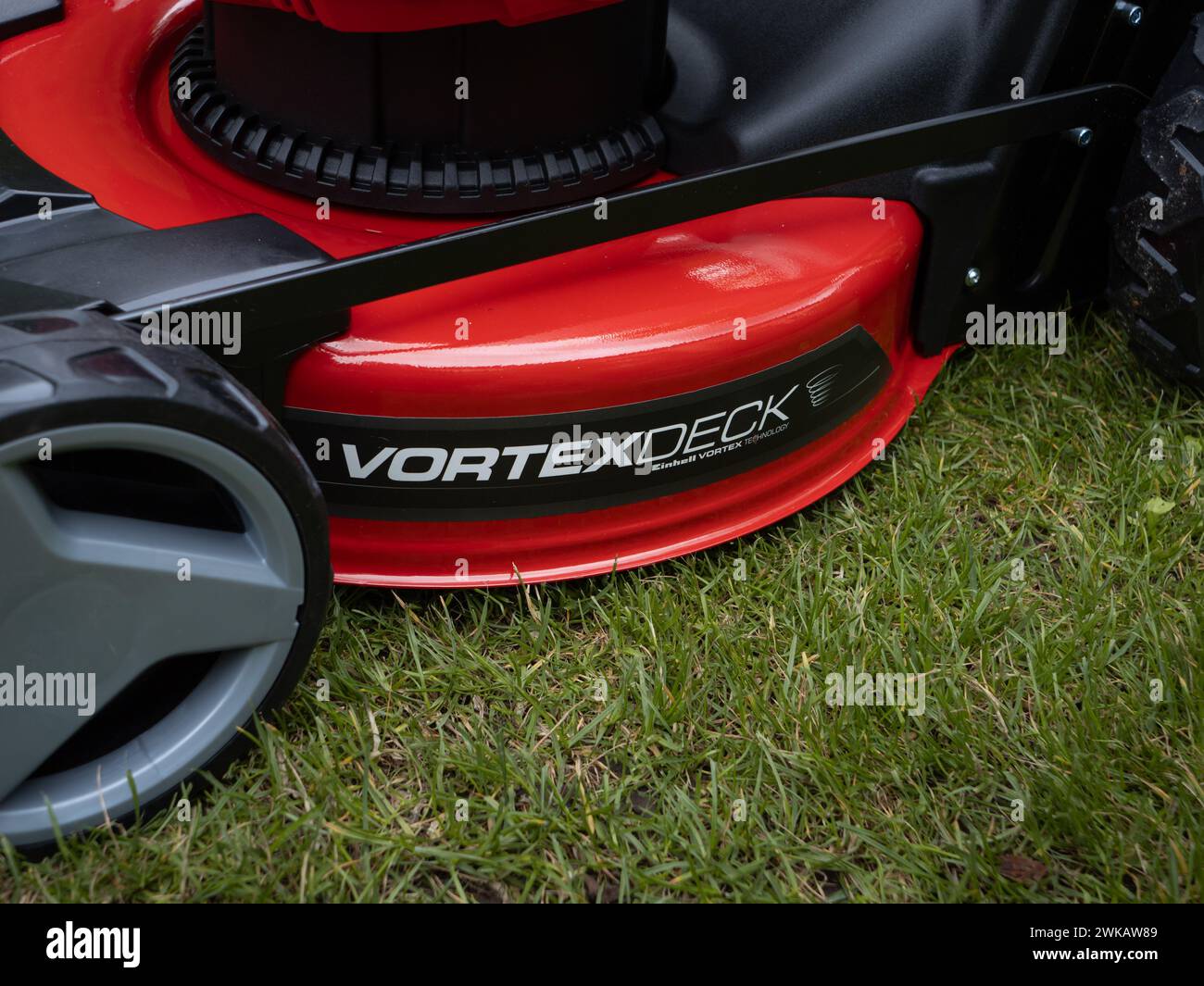 Einhell cordless lawn mower with the Vortex Deck technology. Battery ...