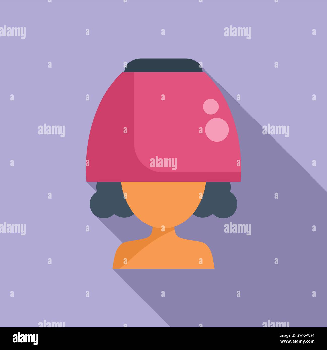 Salon curly head device icon flat vector. Wash mask. Model agent salon ...