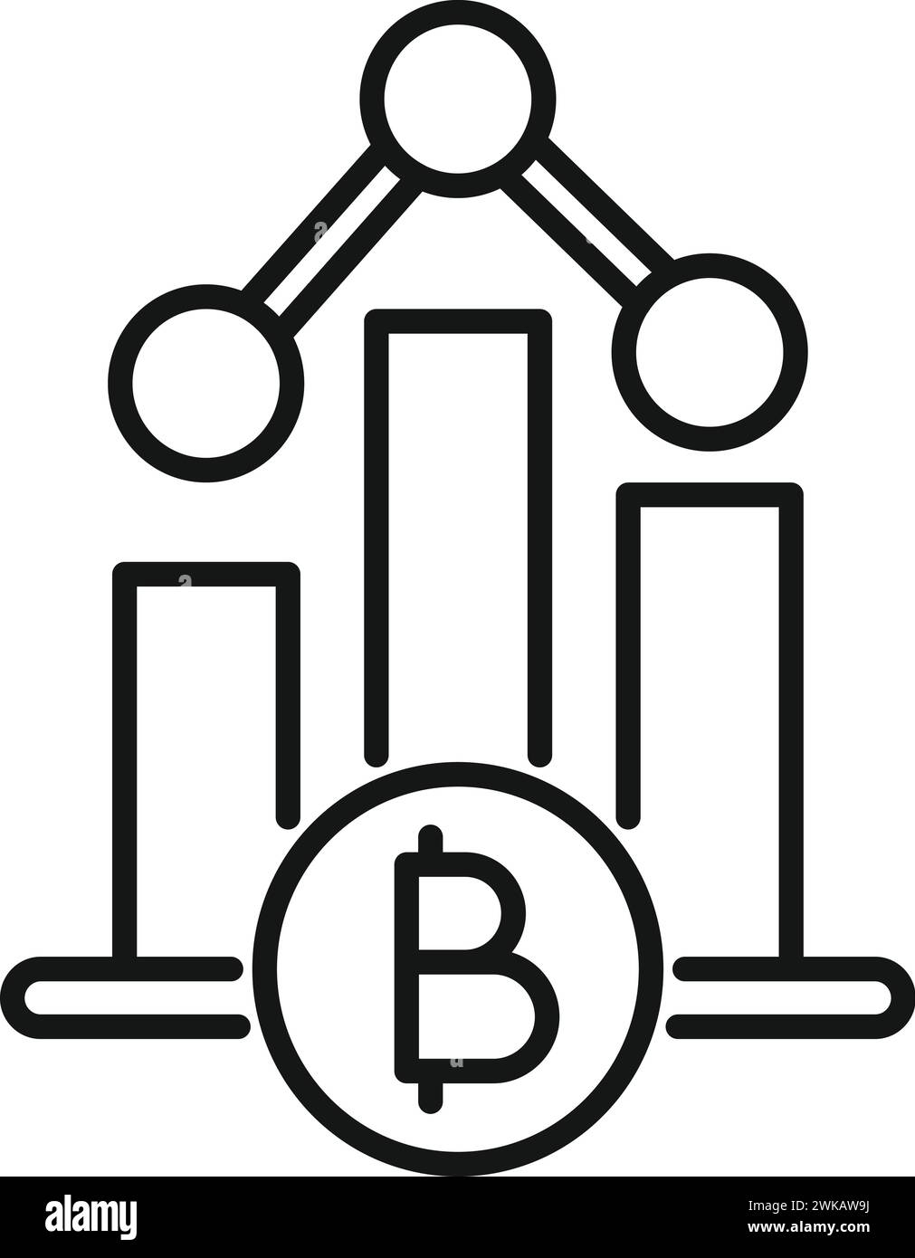 Online money graph icon outline vector. Bitcoin online feature. Finance ...
