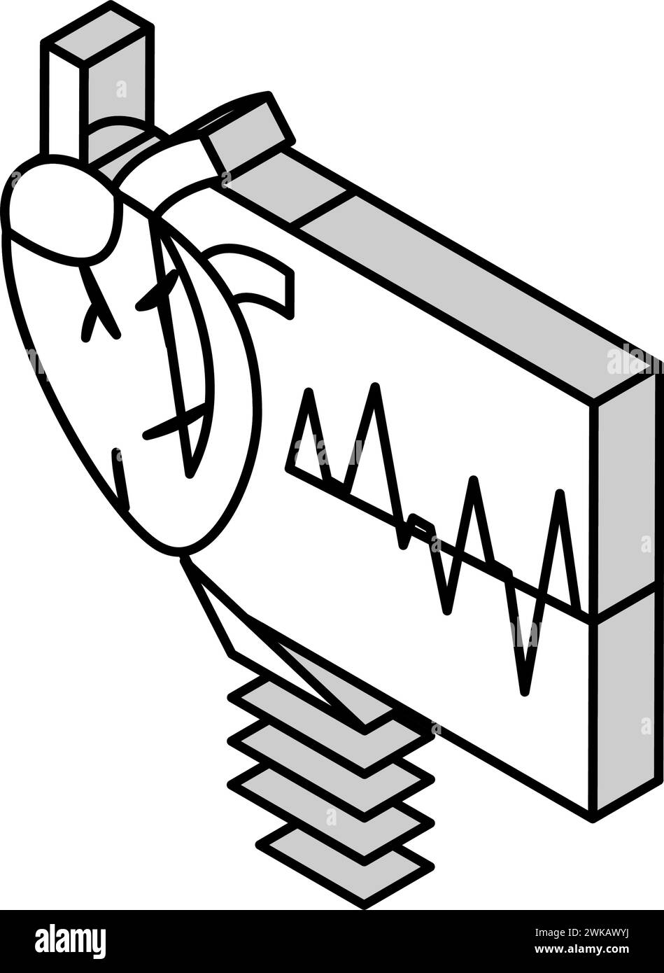 irregular heartbeats isometric icon vector illustration Stock Vector Image & Art - Alamy