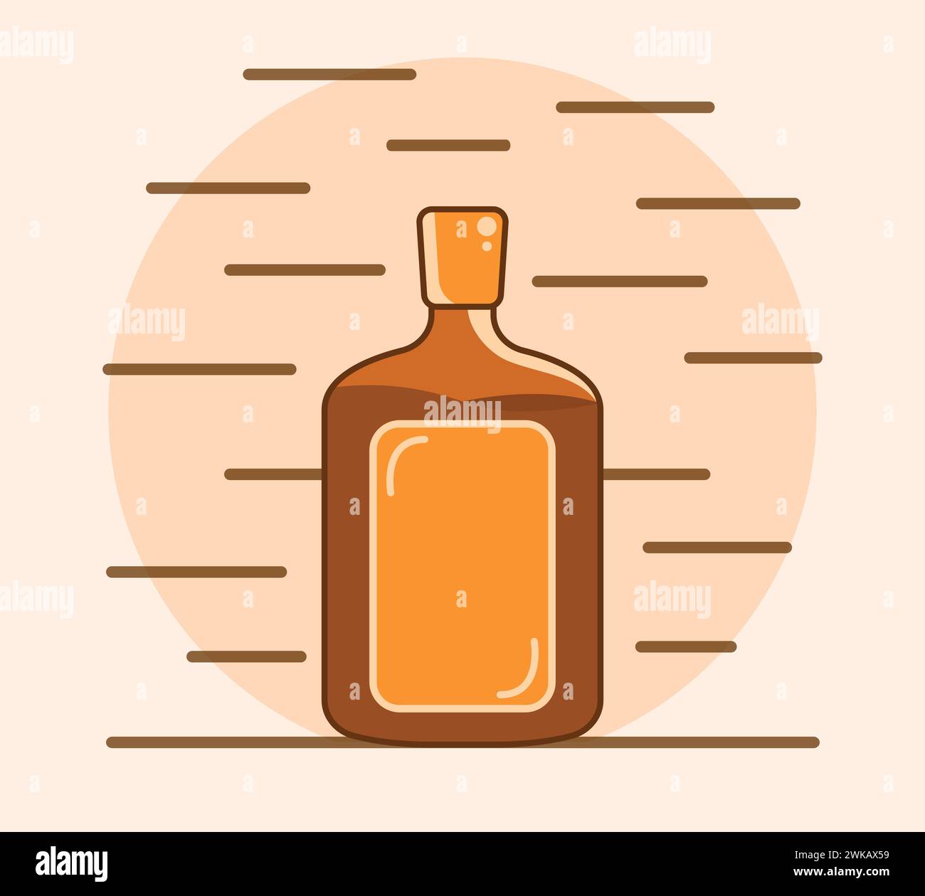 drink bottle vector, illustration of a cute brown drink bottle Stock ...