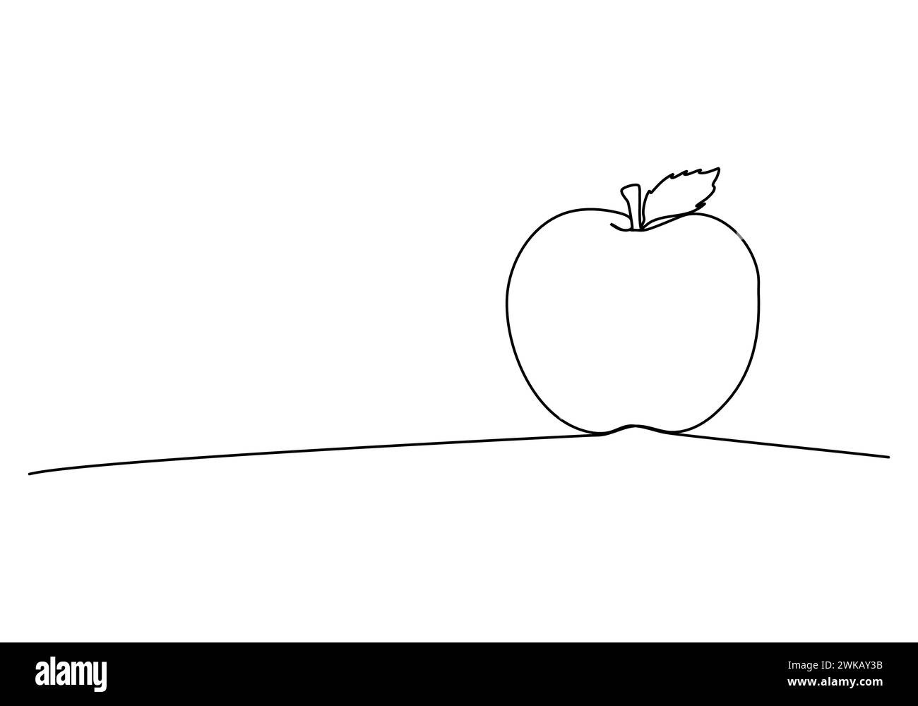 Apple one line drawing vector illustration Stock Vector Image & Art - Alamy