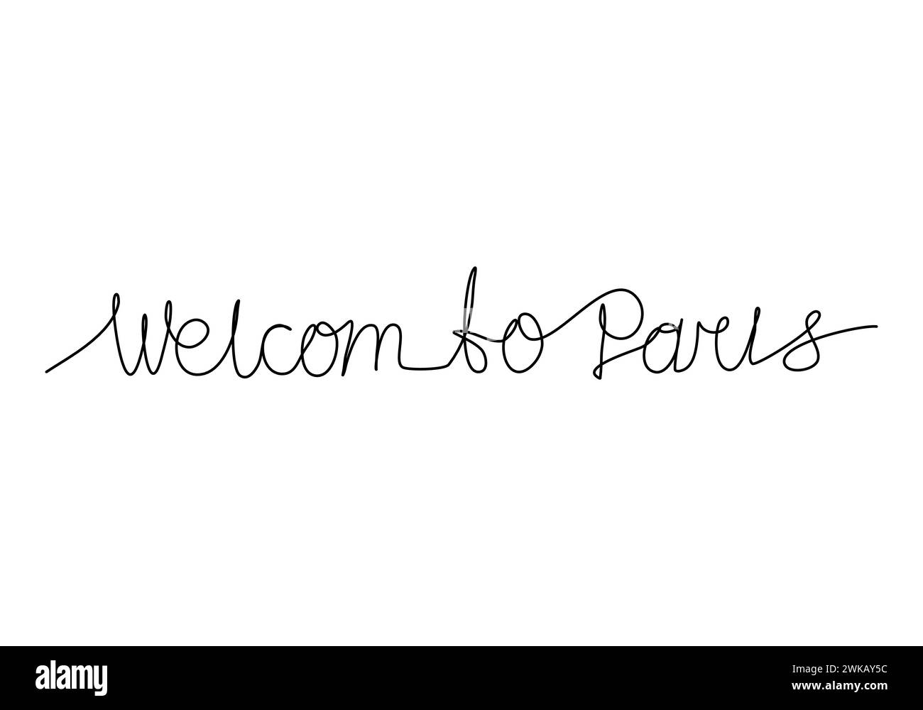 Phrase WELCOME TO PARIS one line drawing vector illustration Stock ...